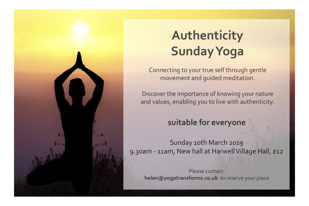 Authenticity Sunday Yoga – Yoga Transforms